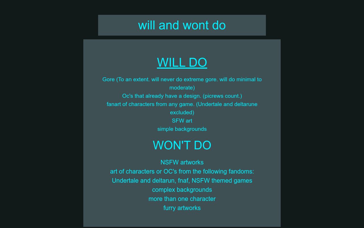 will and wont do